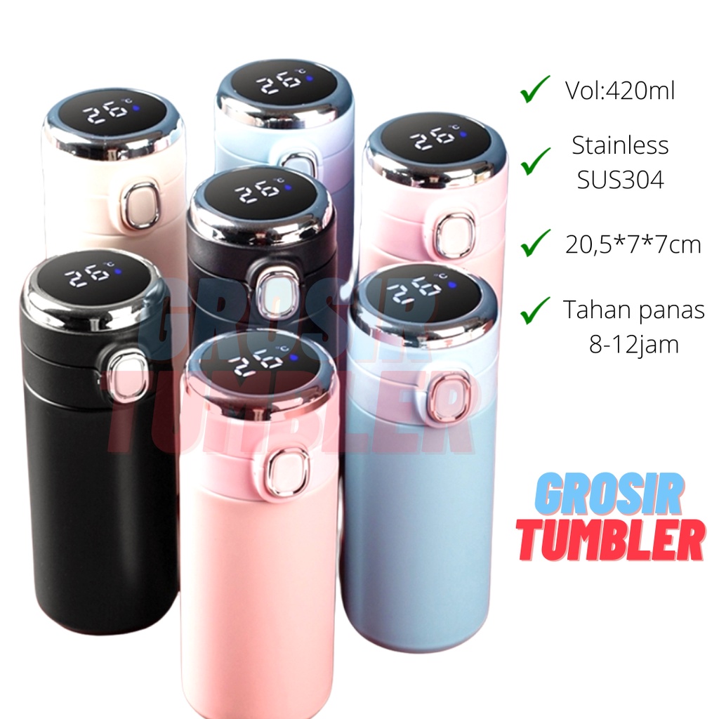 Jual Termos LED Suhu Vacuum PEA CUP stainless 420ml | Shopee Indonesia