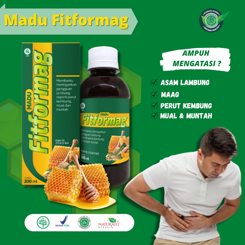 Jual Madu FITFORMAG Obat Asam Lambung Maag Magh Gred Perut Kembung ...