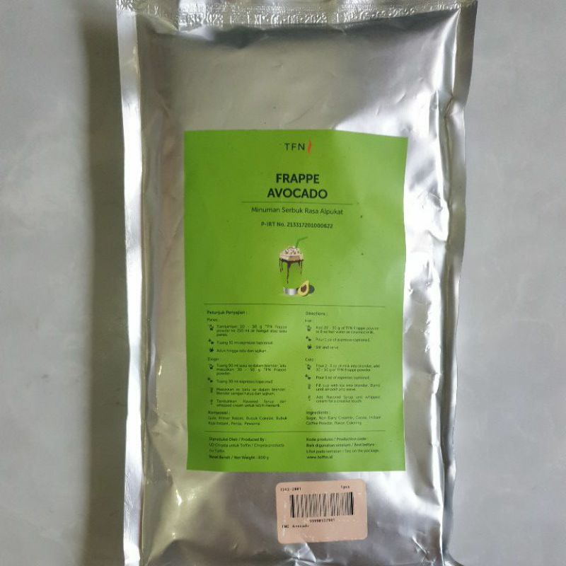 Jual Toffin Frappe Avocado Powder 800gr / Bubuk Minuman Rasa Alpukat ...
