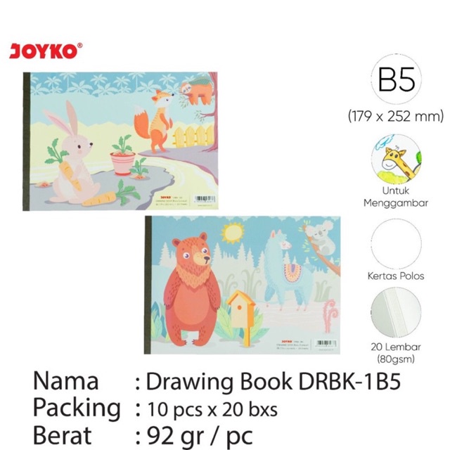 Jual Drawing Book / Buku Gambar ukuran B5 DRBK-1B5 Joyko | Shopee Indonesia