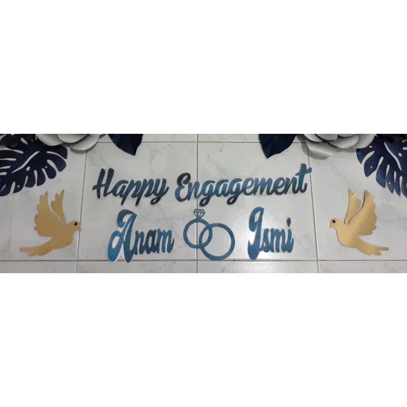 Jual Tulisan custom paper flower backdrop | engagement | wedding ...