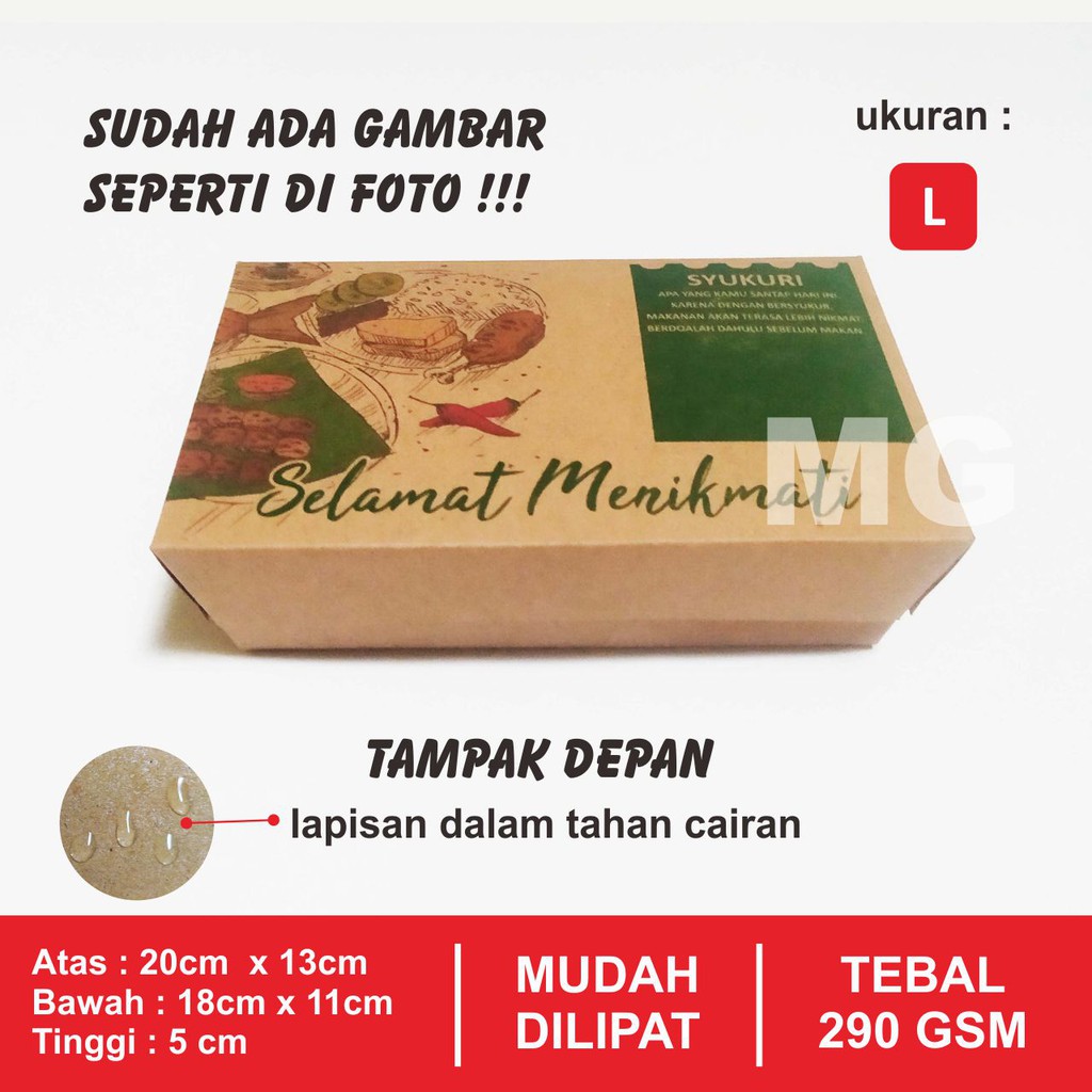 Jual Lunch Box ukuran L full warna/ Dus Makanan ukuran besar full warna ...