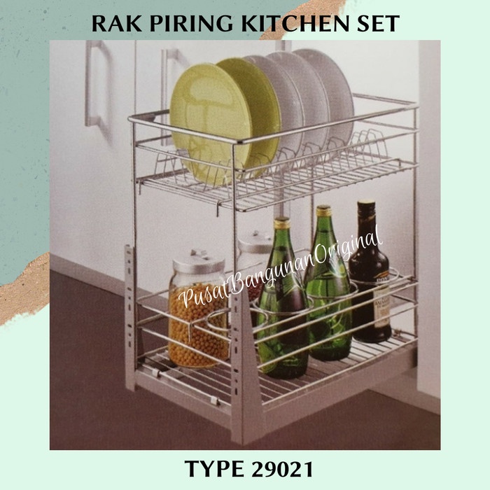 Jual Rak Botol - Rak Piring Kitchen Set Rak Botol Gelas Tarik Model ...