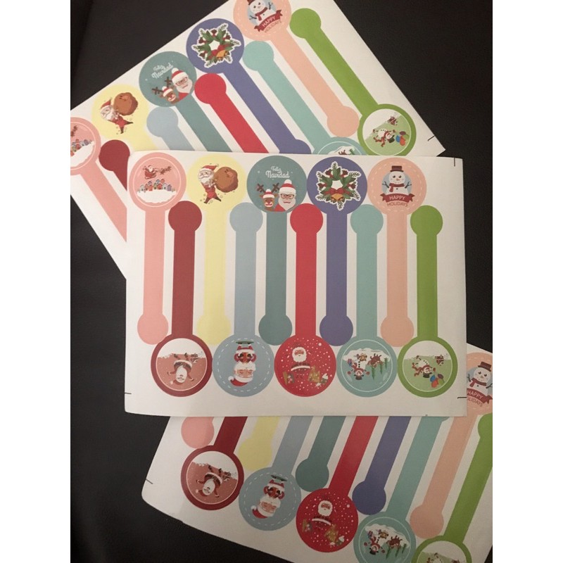 Jual sticker christmas untuk box, kotak 1 lembar isi 10 | Shopee Indonesia