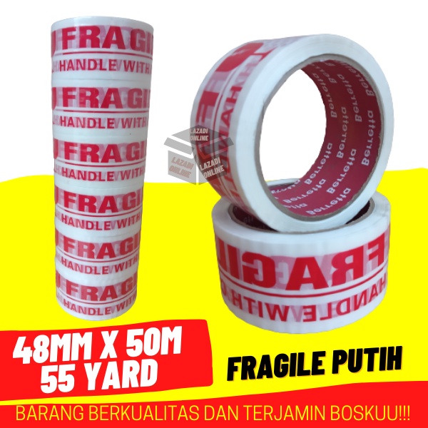 Jual LAKBAN FRAGILE 45mm x 50m 55 YARD LAKBAN BENING LAKBAN PACKING ...
