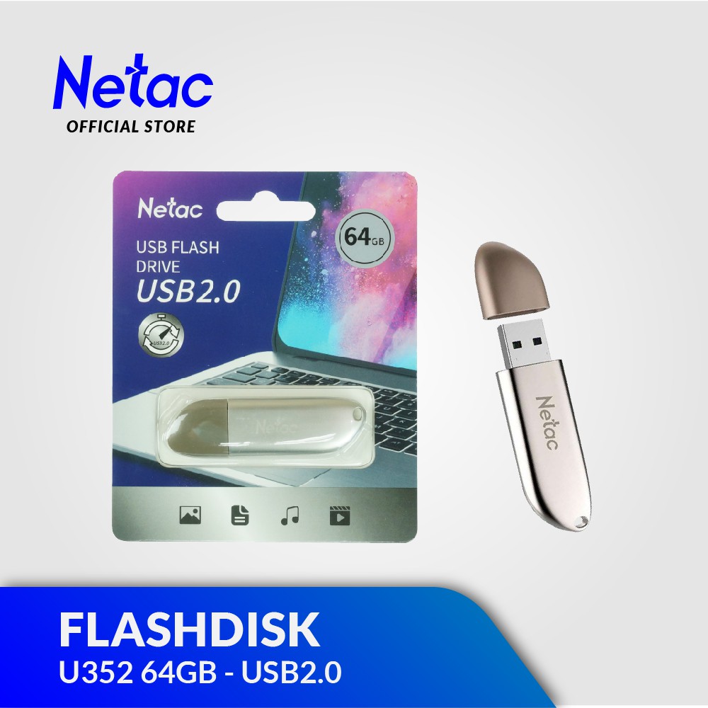 Jual NETAC FLASHDISK U352 64GB USB 2.0 METAL DESIGN | Shopee Indonesia