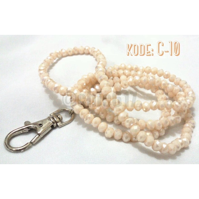 Jual Lanyard Beads Manik Kalung Name Tag Tali Nametag Mute Mote Id Card ...