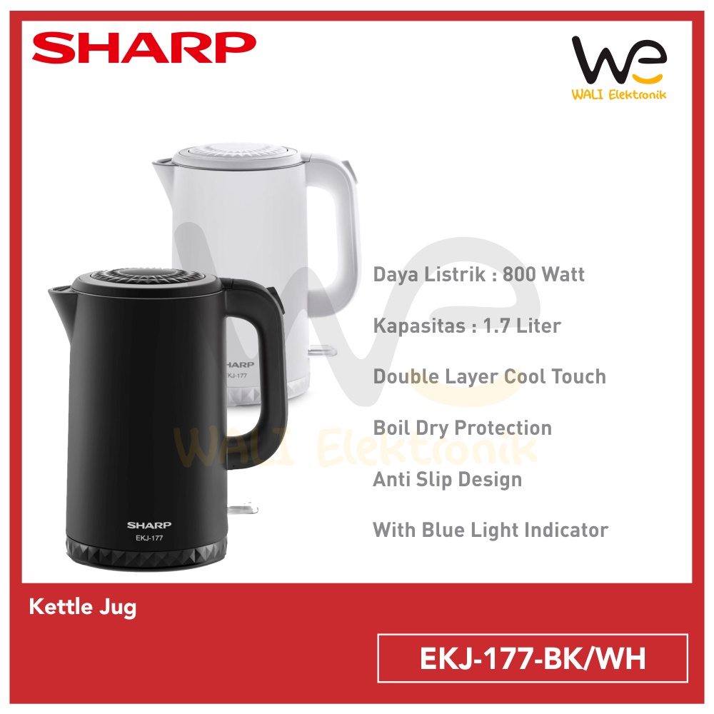 Jual SHARP Kettle Jug EKJ-177-WH/BK / EKJ177 / EKJ / KETTLE | Shopee Indonesia