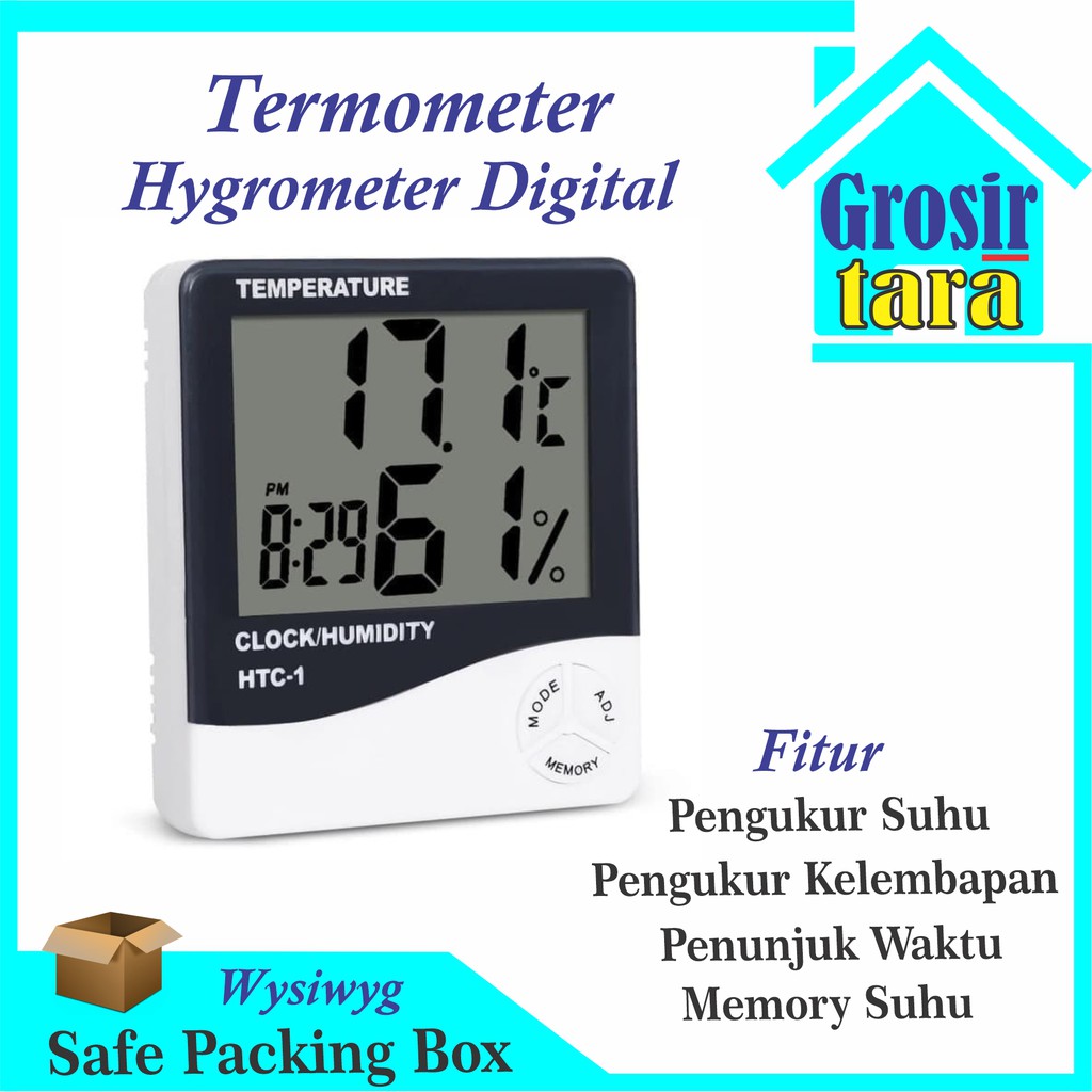 Jual Hygrometer Termometer Ruangan Digital Jam Thermometer Indoor ...