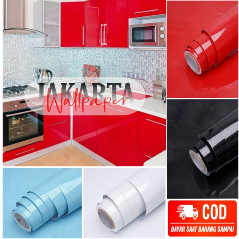 Jual Wallpaper Stiker Furniture Lemari Meja Putih Polos Anti Air Dan ...