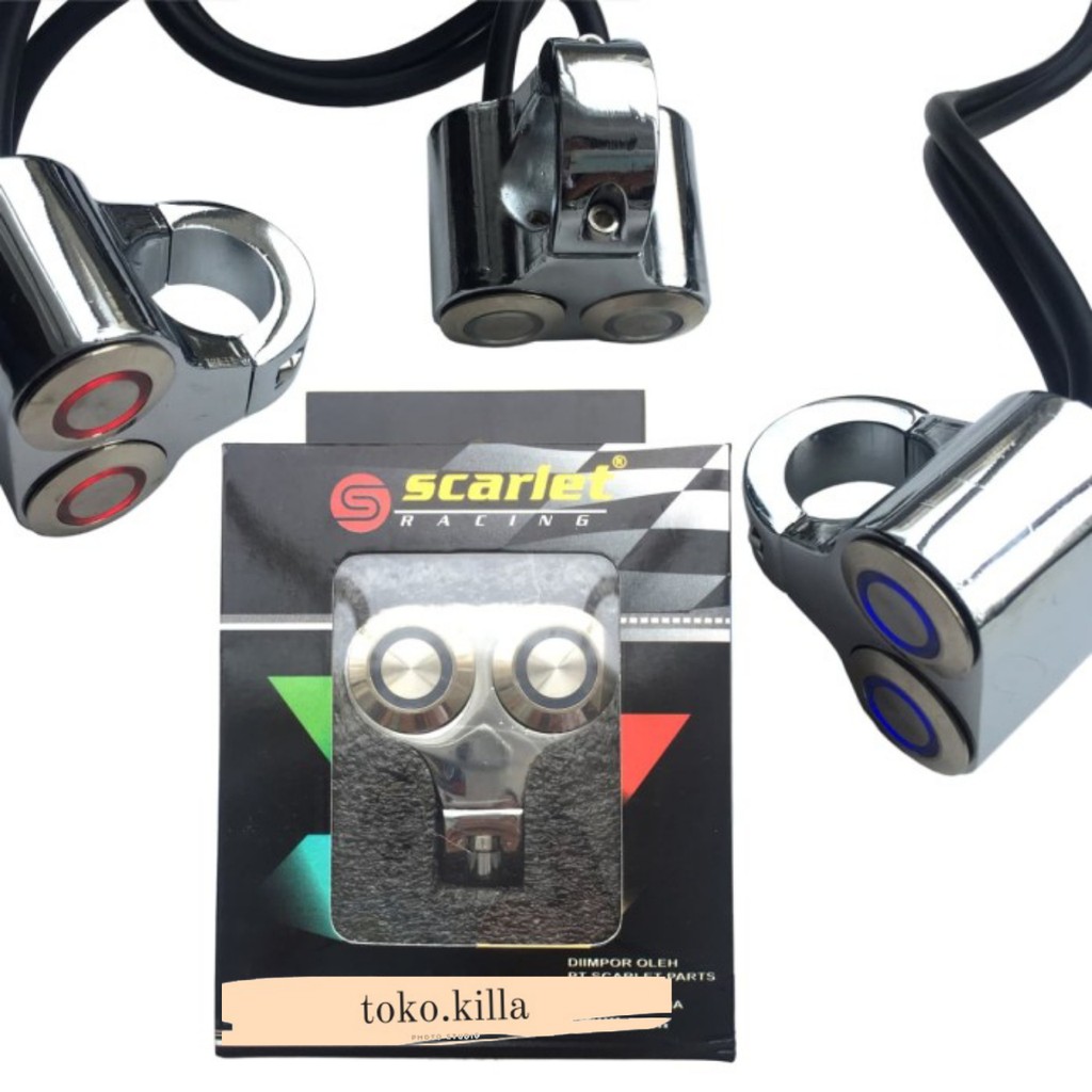 Jual Saklar motor scarlet 2809 universal 2 tombol Chrome | Shopee Indonesia