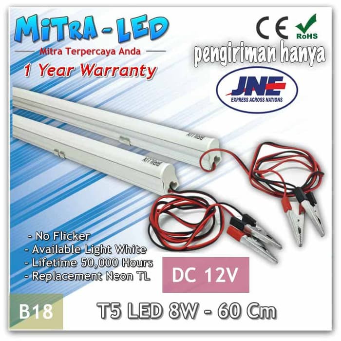 Jual TURUN HARGA LED NEON DC 12V T5 TUBE 8W 60CM | BRILUX GARANSI 1 ...