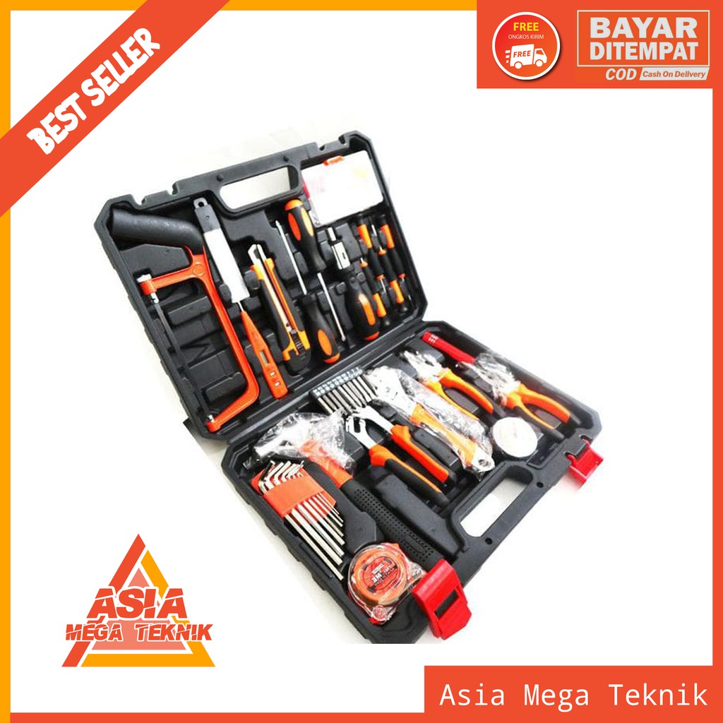 Jual tool kit 102pcs alat tukang mesin bor palu tang obeng gergaji ...