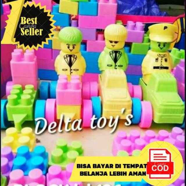 Jual Lego / APE ,LEGO BLOCK BRICK ISI 100 SAN - MAINAN PAUD / MAINAN ...