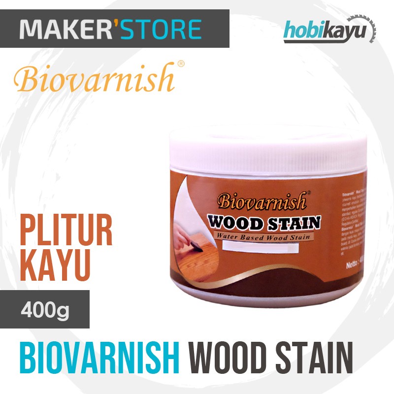 Jual Plitur Kayu Biovarnish Wood Stain 400gr water-based | Shopee Indonesia