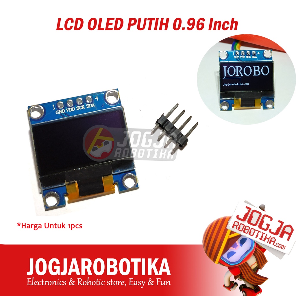 Jual LCD OLED PUTIH 0.96 Inch OLED I2C IIC 128x64 White | Shopee Indonesia
