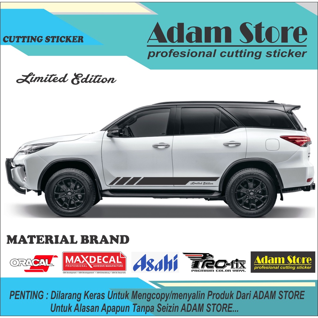 Jual stiker mobil fortuner sticker toyota fortuner stiker fortuner ...