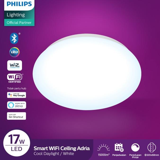 Jual Lampu Philips Ceiling Tempel Adria 17W 65K Bluetooth Wifi (Putih ...