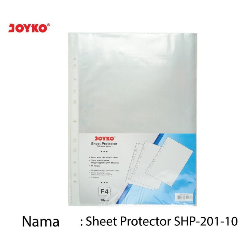 Jual Sheet Protector Pelindung Kertas Joyko SHP-201-10 Pocket File F4 ...