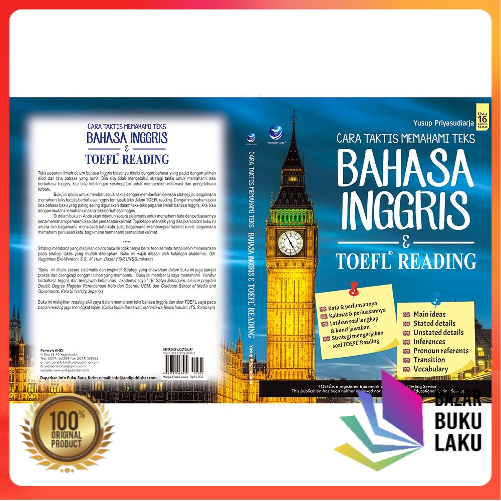 Jual BUKU ORI Cara Taktis Memahami Teks Bahasa Inggris Dan Toefl Reading | Shopee Indonesia