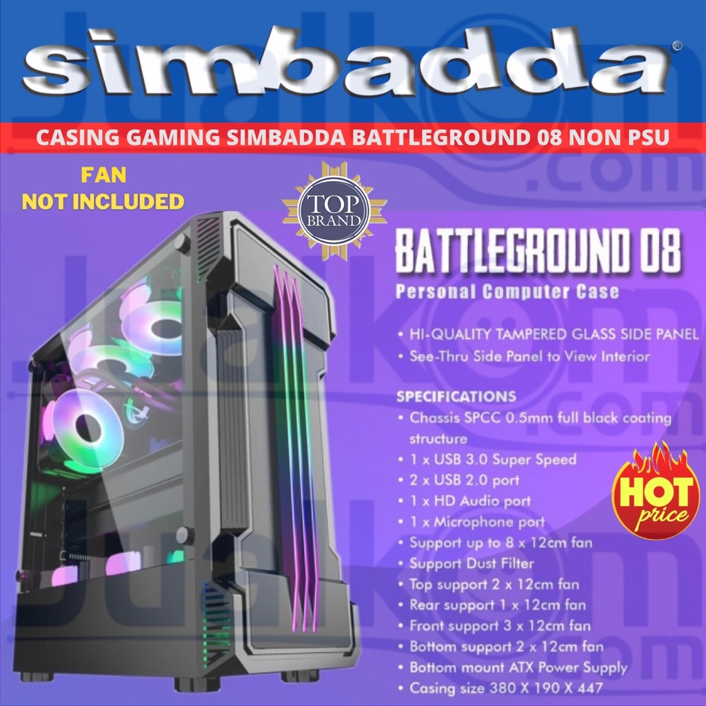 Jual Casing Simbadda Battleground 08 Case PC Gaming BG08 Non PSU dan ...