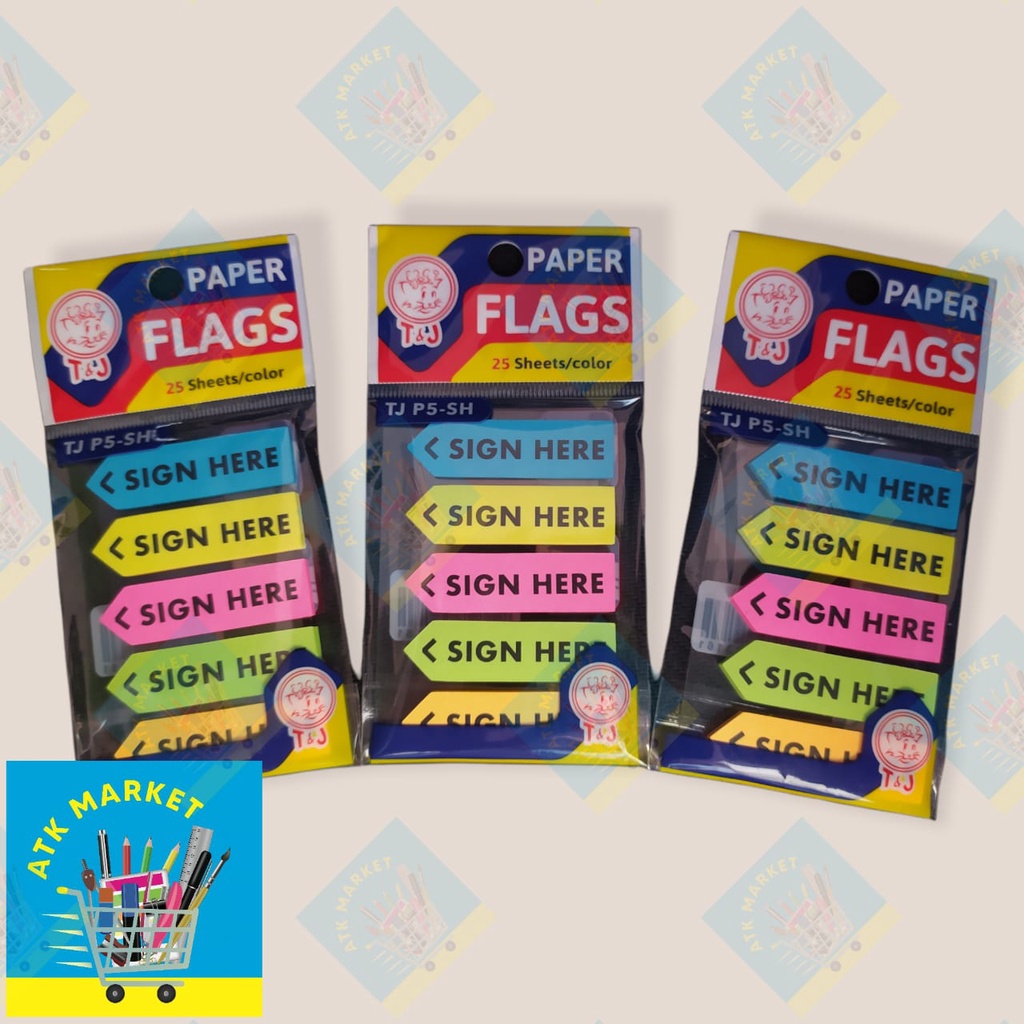 Jual 5 Warna PAPER FLAGS / sticky notes panah Tom & Jerry (SIGN HERE ...