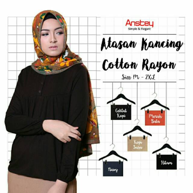 Jual Baju Atasan Model Kancing Original by Rashan | Atasan Cotton Rayon ...