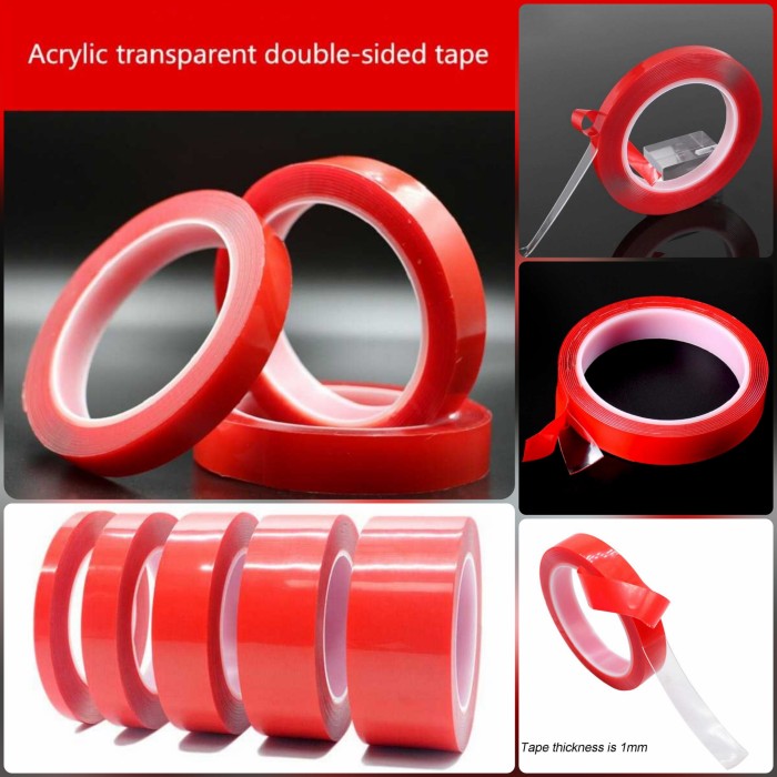 Jual Perekat Double Tape Acrylic Adhesive Kuat Tebal 1mm Transparan ...
