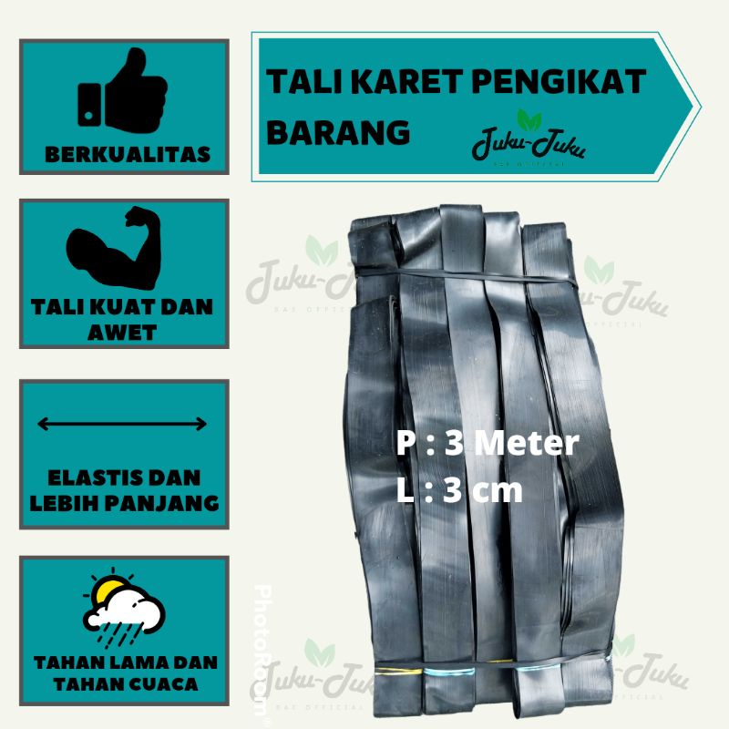 Jual TALI KARET BAN PENGIKAT BARANG MOTOR ELASTIS 3 METER LEBAR 3 CM ...