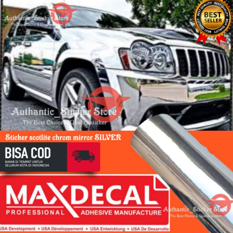 Jual Stiker skotlet metalik krom mirror silver merk maxdecal scotlite ...