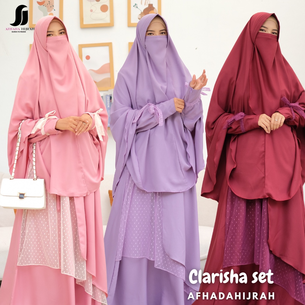 Jual Afhadahijrah - gamis set clarisha syari set cadar terbaru baju dan ...