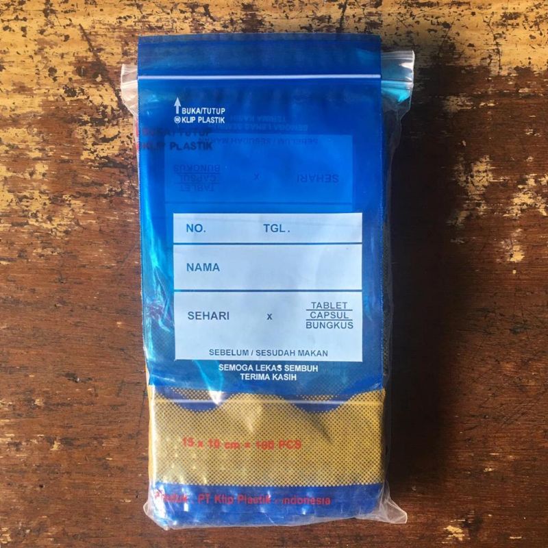 Jual Plastik Klip Cetik Obat Apotek Sablon 7x10 8,7x13 10x15 Cetak ...