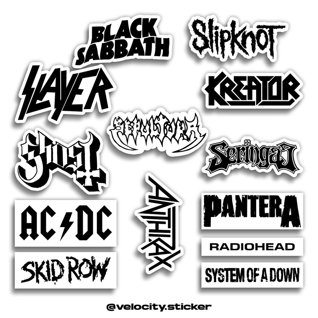 Jual STICKER PACK BAND METAL 1 - STIKER AESTHETIC LAPTOP, AKSESORIS HP ...