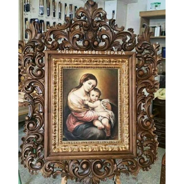 Jual Figura Ukir Relief Motif Rococo Kayu Jati (Panjang 110cm, Lebar ...
