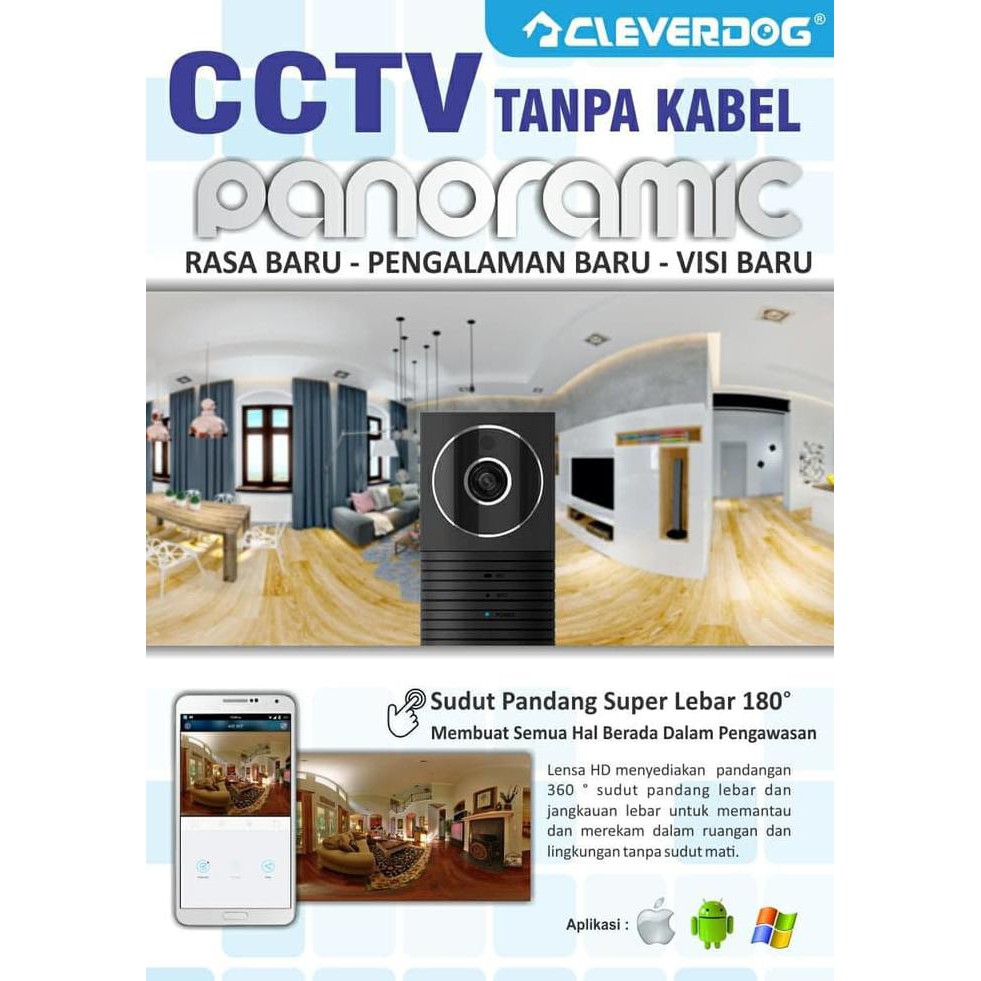 Jual Kamera CCTV Clever Dog PANORAMA Wireless Camera Monitor Panoramic ...