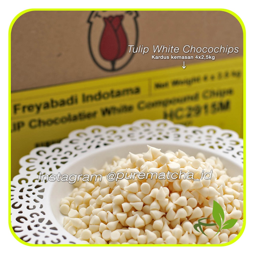 Jual Tulip Chip White 1kg Chocolate Compound Cokelat Chips Putih Chocochips Butir Coklat Topping ...