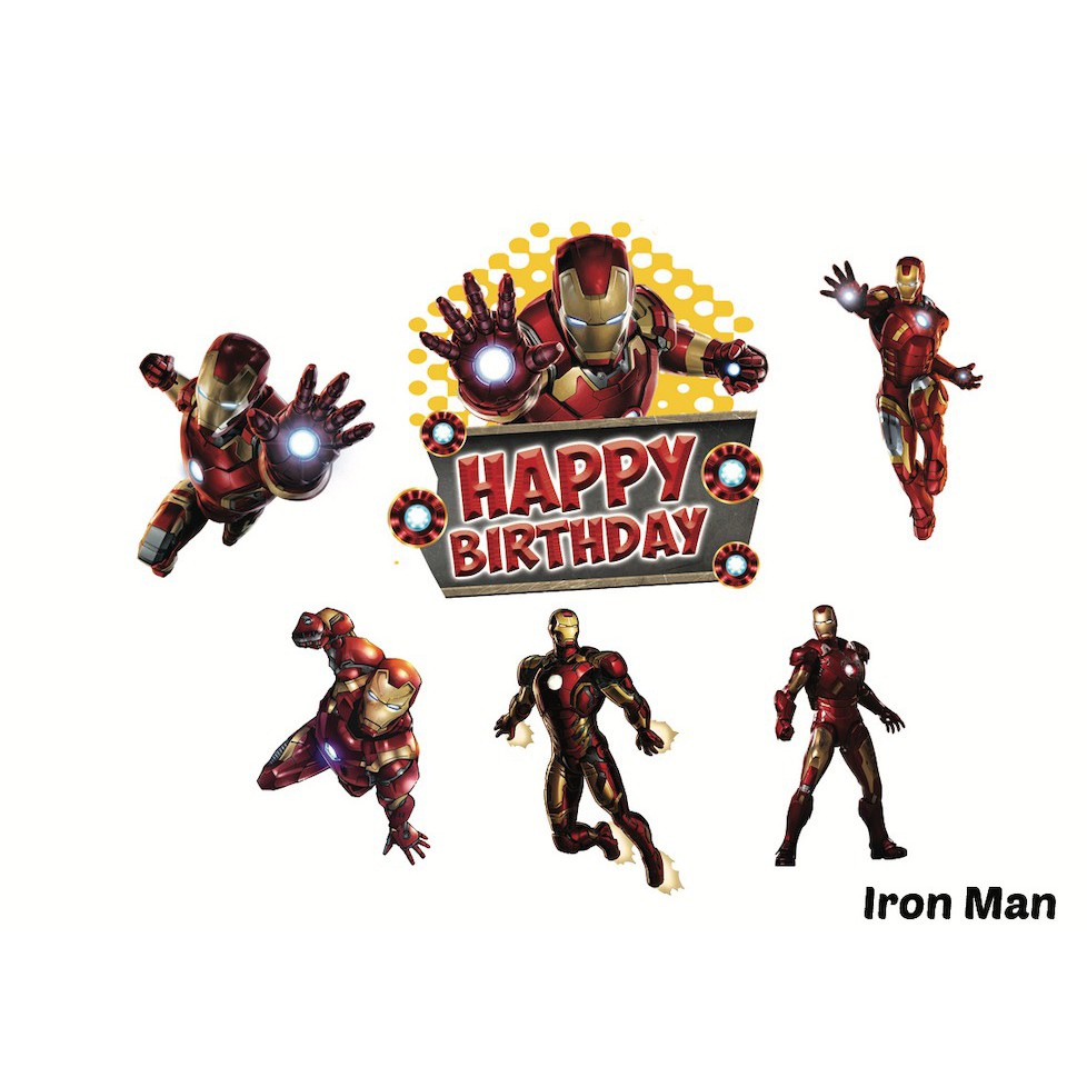 Jual Topper Kue Iron Man (6pcs) | Shopee Indonesia