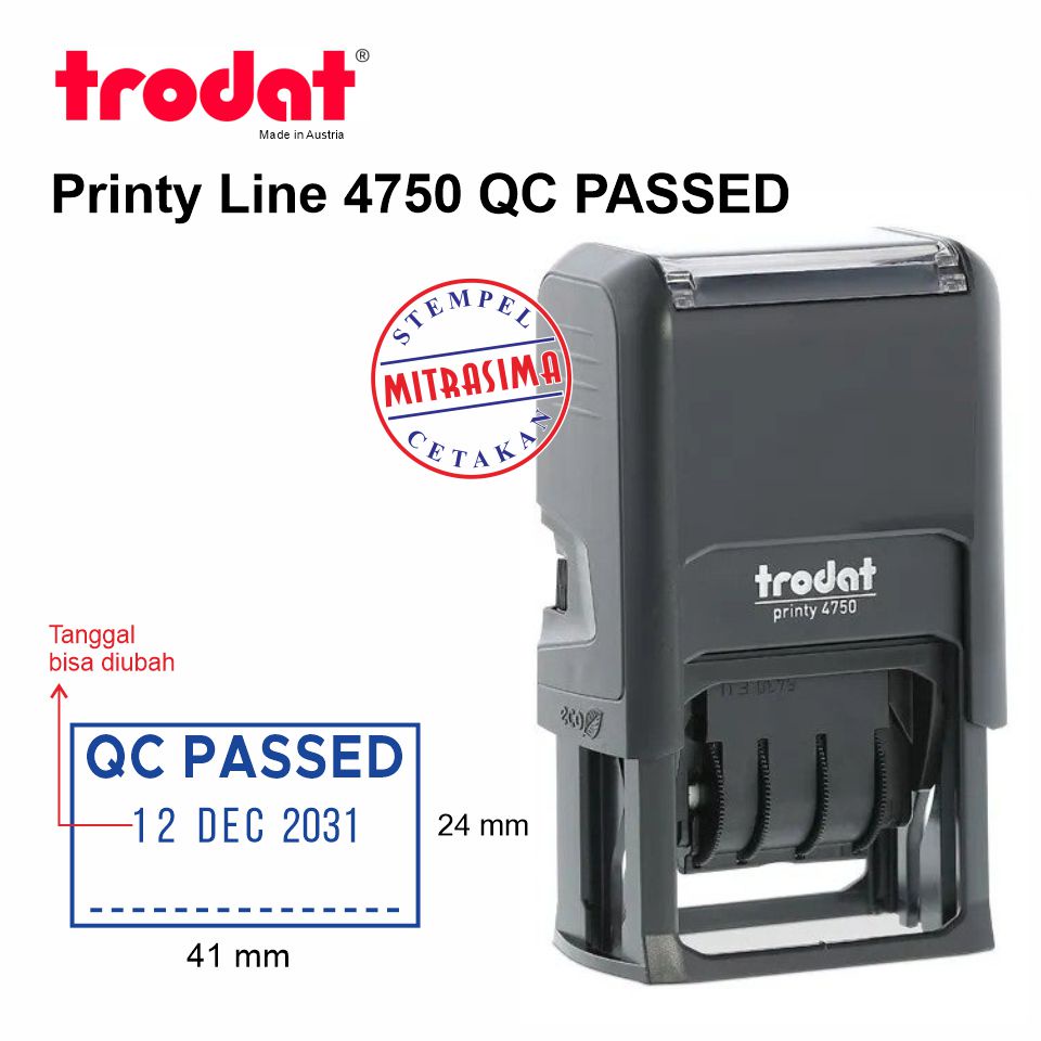 Jual Stempel Trodat 4750 QC PASSED dengan tanggal ditengah | Shopee Indonesia