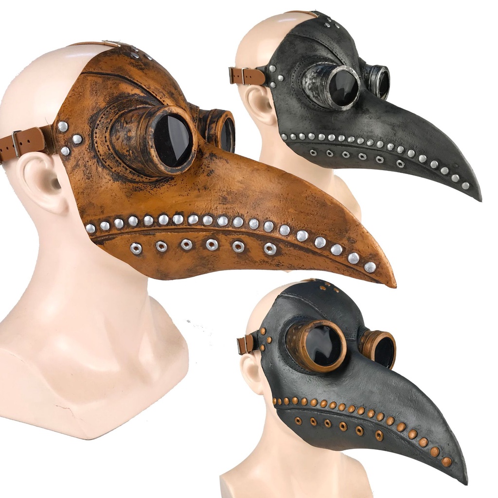 Jual PREORDER Funny Medieval Steampunk Plague Doctor Bird Mask Latex ...