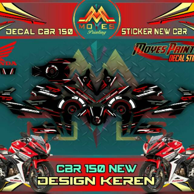 Jual CBR 150new design sticker motor keren decal sticker new cbr ...