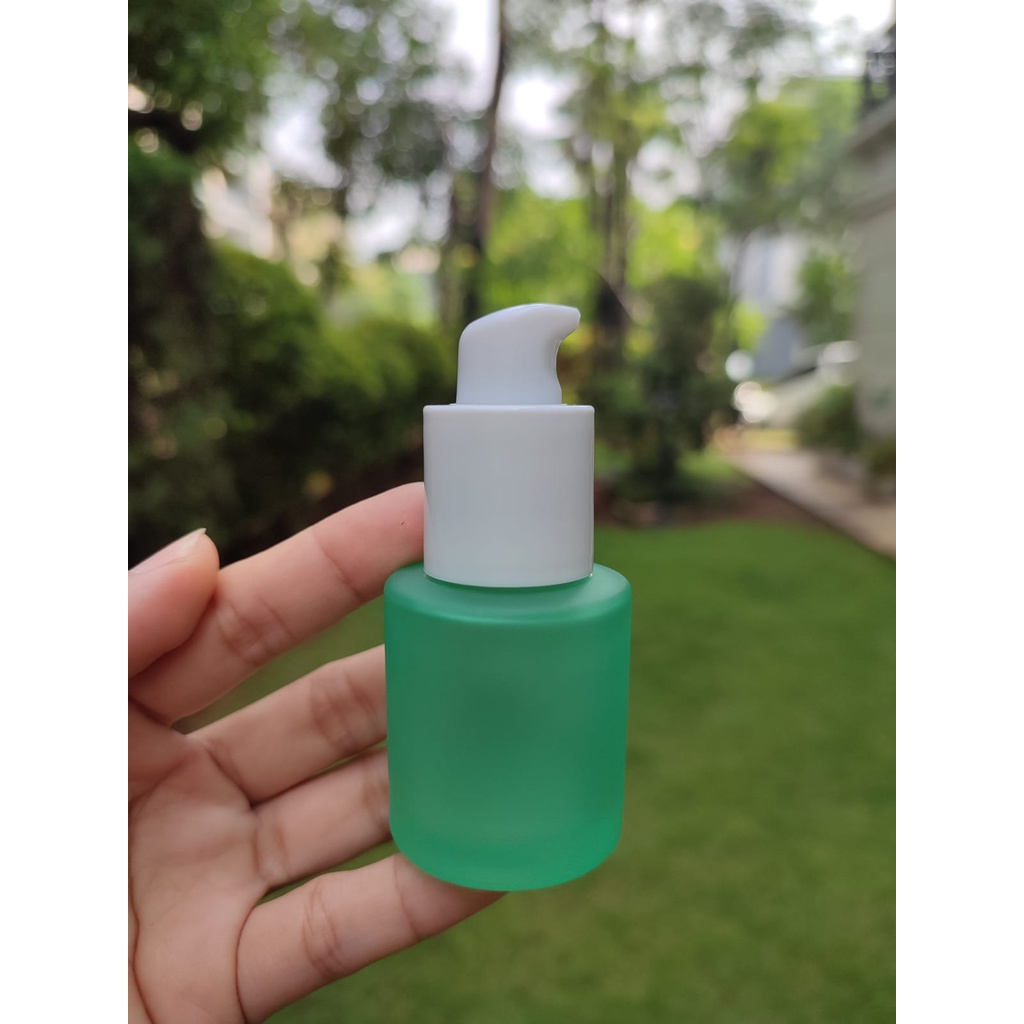Jual Botol Skincare Kemasan Kosmetik Pump 20ml Botol Kaca Warna ...