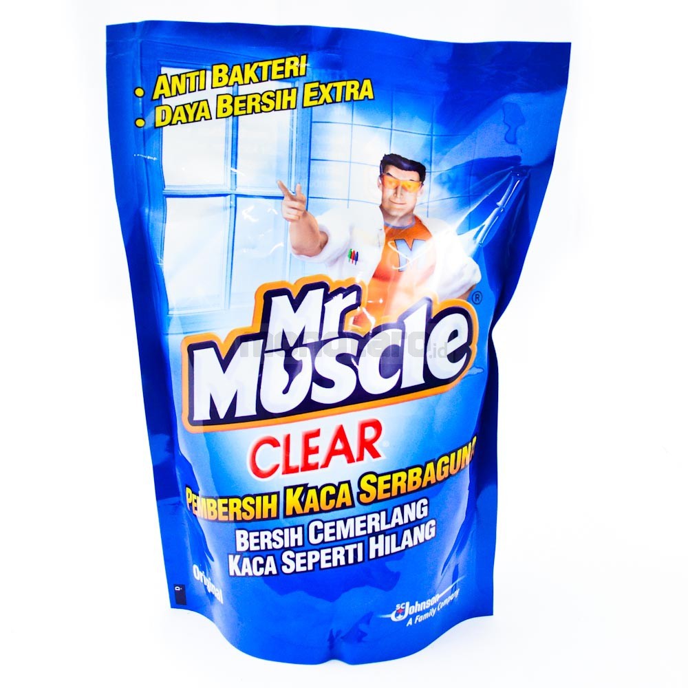 Jual MR. MUSCLE Glass Cleaner Clear Refill Original 440ml Pouch ...