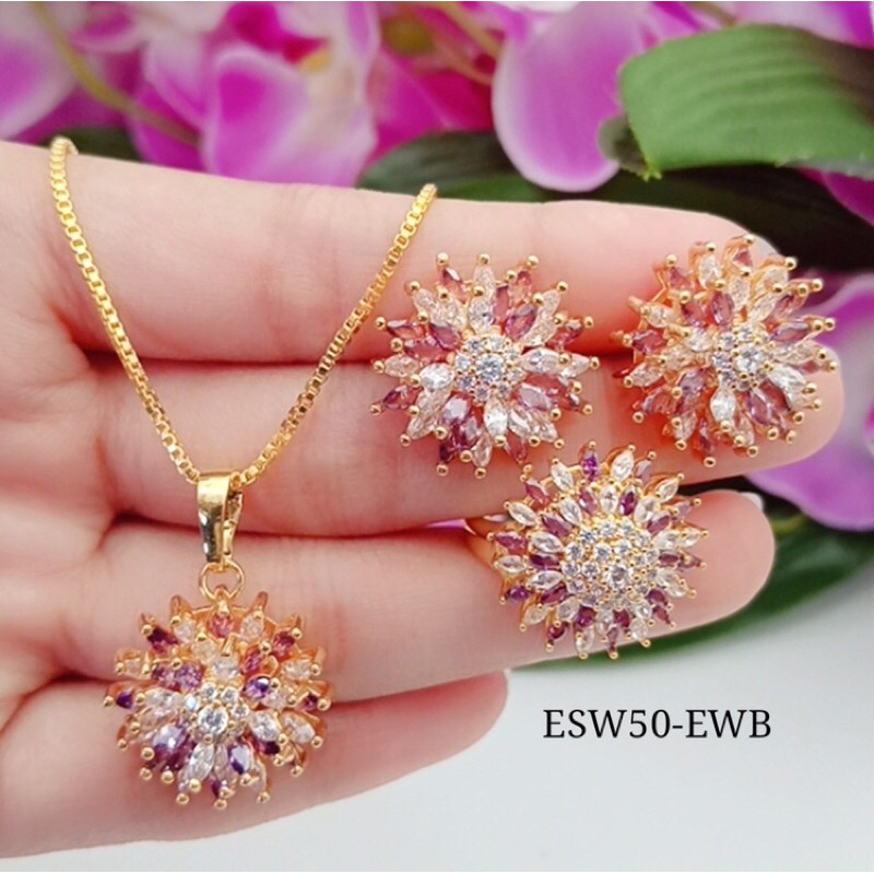 Jual xuping set perhiasan wanita lapis emas 24k 2 model permata swaloski termurah star+ | Shopee ...