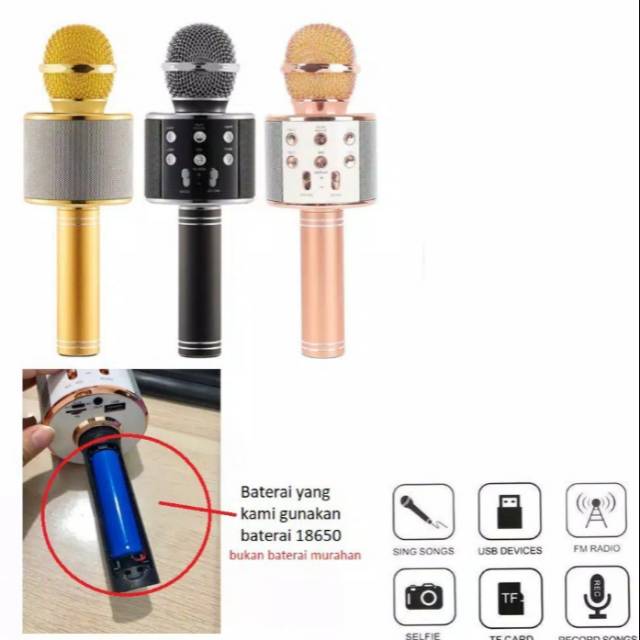 Jual Mic Wester WS 858 Murah Meriah, Bluetooth Portable Wireless Microphone Speaker Karaoke ...