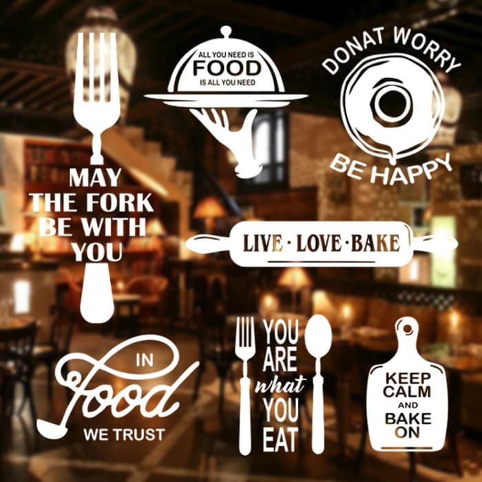 Jual Stiker All You Need Is Food Dapur Resto Rumah Kaca Dinding Sticker ...