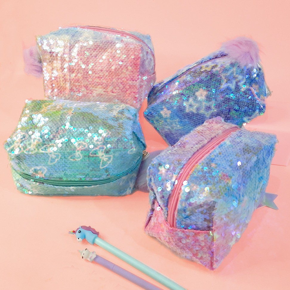 Jual Scoop Tempat Pensil / Pencil Case pencil holo sequin manik/pencil ...