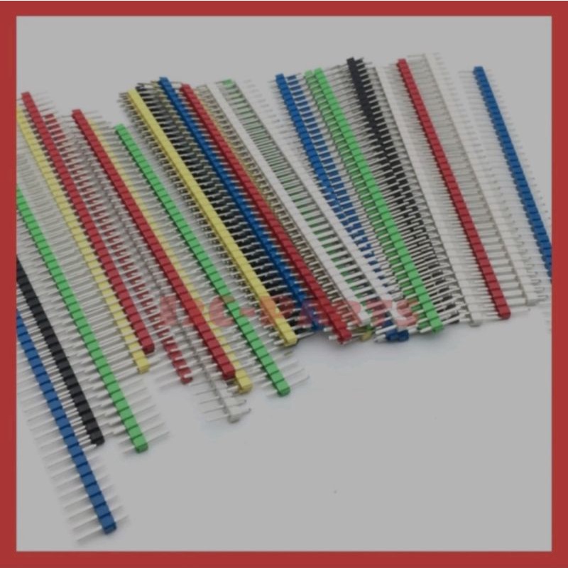 Jual Male Pin Header male Single Color 2.54mm Warna 1x40 40p 40 tulang ...