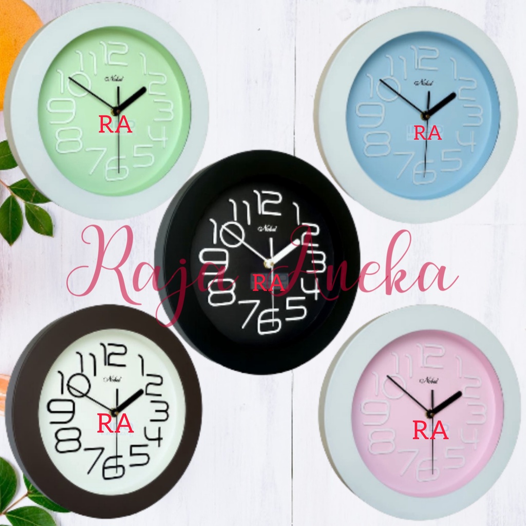 Jual Jam Dinding NOBEL 566 Diameter 31cm angka timbul design manis ...