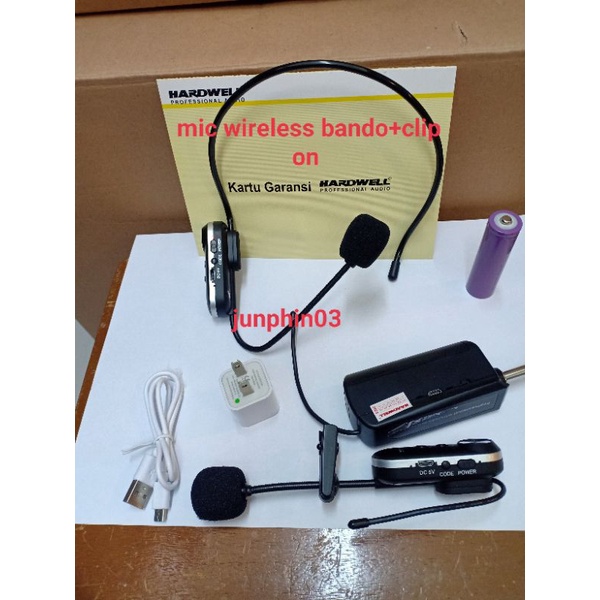 Jual mic bando/clip on hardwell original microphone wireless | Shopee ...