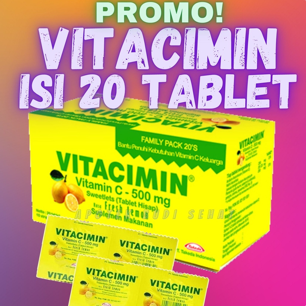 Jual Vitacimin Vitamin C 500mg isi 20 tablet VitaminC Tingkatkan Daya ...